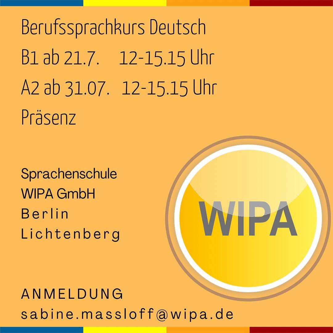 Berufssprachkurse allgemein - WIPA Berlin